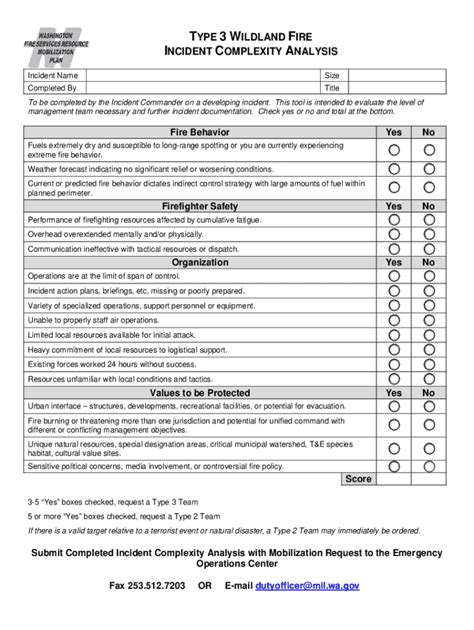 Type 3 Wildland Fire Incident Complexity Analysis Fill Out And Sign