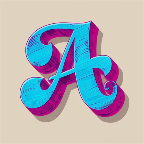Vibrant Blue And Magenta Decorative A Monogram Illustration Monogram