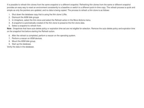 Refresh Thin Clones Dell Unity Xt Oracle Database Best Practices