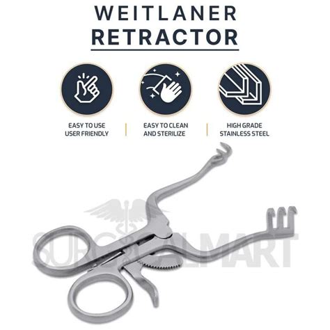 Weitlaner Retractor 2x3 Prong Sharp 45 Surgical Mart