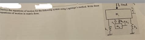 Solved Derive The Equations Of Motion For The Following