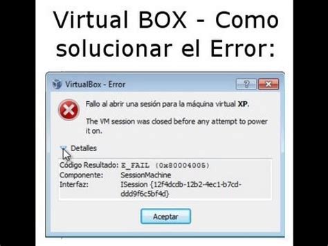 Virtual Box Failed To Open A Session For YouTube