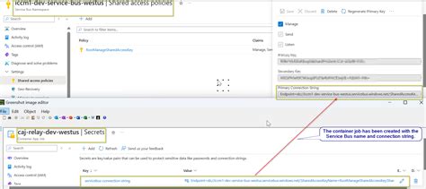 azure trying to create container app jobs with secret block and