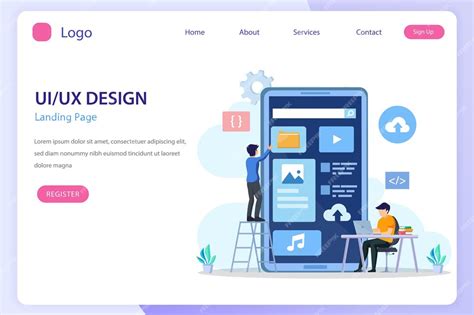 Concept De Design Ui Ux Création Dun Contenu De Conception Dapplication Et Dun Lieu De Texte
