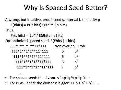 Alignment Spaced Seed Ppt