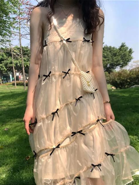 Heydress 2022 여성 디자인 메쉬 여름 요정 드레스 여성 스파게티 스트랩 보우 민소매 비치 드레스 레이디 하이 웨스트