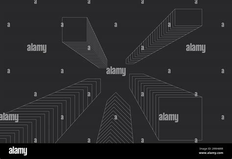 3d Line Box Wireframe Pattern Background Stock Vector Image And Art Alamy