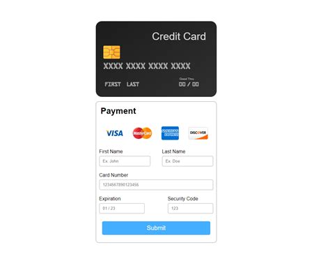 Github Liam A 34responsive Credit Card Form A Credit Card Payment