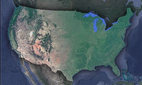 United States Map And Satellite Image World Maps Library Complete