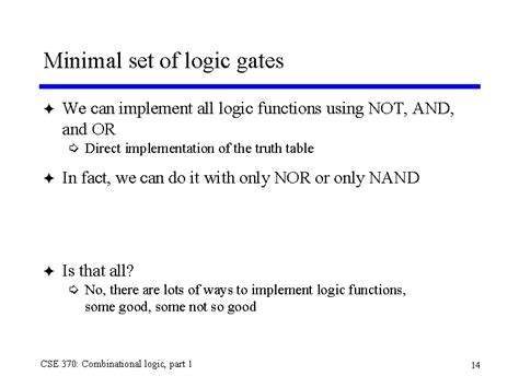 Minimal Set Of Logic Gates