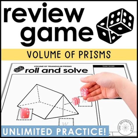 Volume Of Rectangular And Triangular Prisms 8th Grade Math Geometry Dice Game