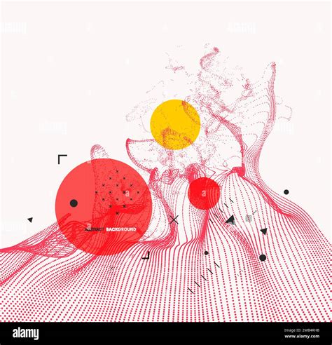 Array With Dynamic Emitted Particles Water Splash Imitation Abstract Background Vector