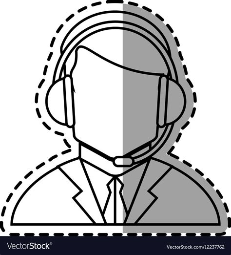 Operator Man With Headphone Design Royalty Free Vector Image