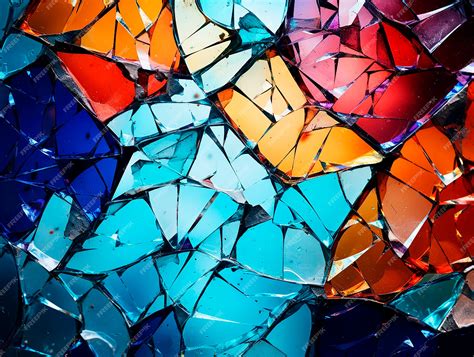 Broken Glass Background Colorful Broken Glass Abstract Background