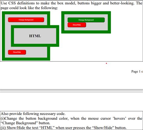 Solved Use Css Definitions To Make The Box Model Buttons