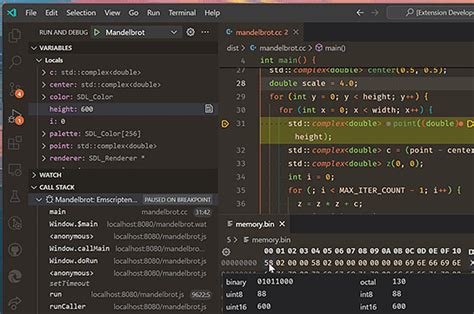 vscodeがwebassemblyの実行時デバッグに対応。c c やrust、zigなどのソースコードと関連付け、変数参照、ブレーク
