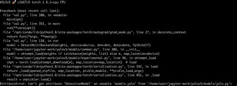 Yolov5 오류 Cant Get Attribute Detectionmodel On