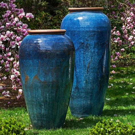 Bright Blue Plant Pots At Summer Franklin Blog