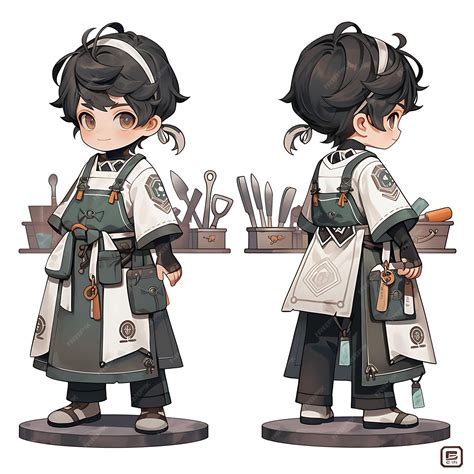 Premium Photo Character Anime Of Male Chibi Kawaii Blacksmith Fashion