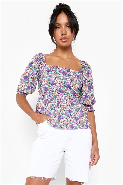 Floral Smock Top Boohoo