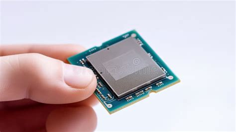 Precision Technology Hand Holding Microchip White Stock Illustration Illustration Of Hand