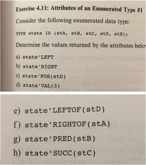 Solved Exercise 411 Attributes Of An Enumerated Type 1