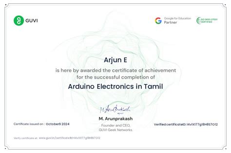 Arduino Electronics Embeddedsystems Iot Guvi Continuouslearning