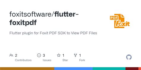 Issues · Foxitsoftwareflutter Foxitpdf · Github
