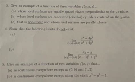 Solved 3 Give An Example Of A Function Of Three Variables Chegg Com