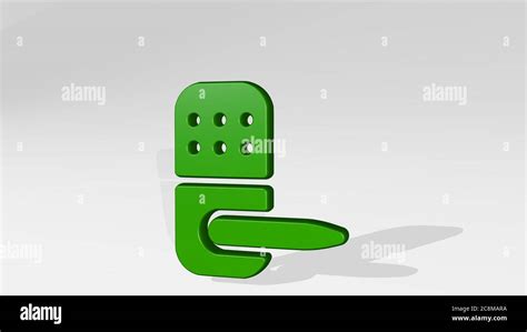 Door Password Lock Stand With Shadow 3d Illustration Of Metallic