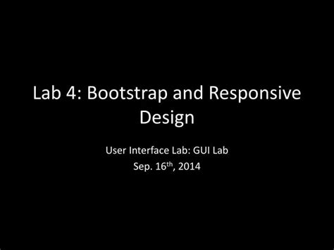Ppt Lab 4 Bootstrap And Responsive Design Powerpoint Presentation