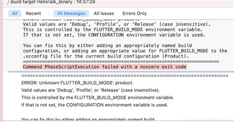 Fluttercommand Phasescriptexecution Failed With A Nonzero Exit Code