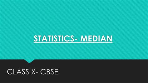 Cbse Class 10 Median Explained Youtube