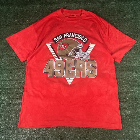 Vintage San Francisco 49ers Shirt Red And Gold Depop