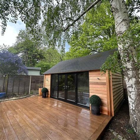 Modern Cabin With Floor Lighting And Millboard Decking All On Deck
