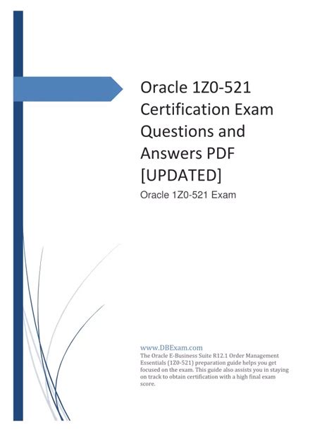 PPT Oracle 1Z0 521 Certification Exam Questions And Answers PDF