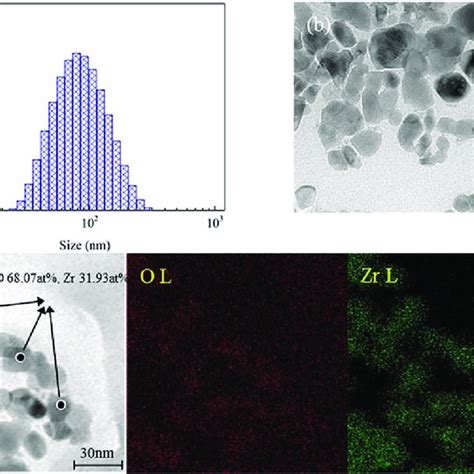 Size Distribution A Tem Micrograph B And Chemical Element Mapping Download Scientific