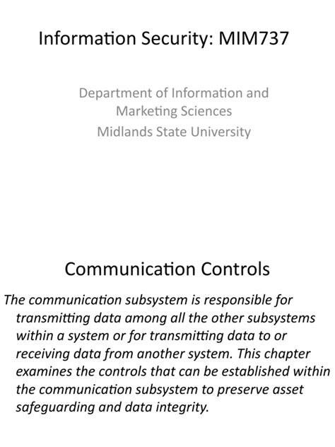 Communication Controls Pdf