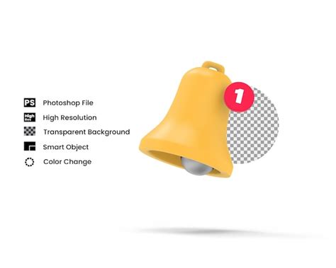 Premium Psd 3d Bell Notification With Badge