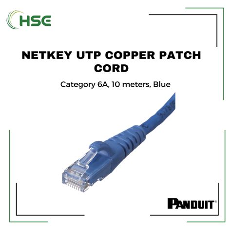 Panduit Netkey UTP CAT 6A Copper Patchcord 10M Blue Ready Stock Shopee Malaysia