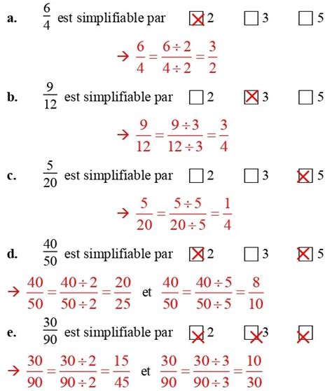Simplification De Fractions Cours Et Exercices Corrigés
