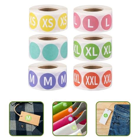 Set Of 2 Clothing Size Labels Clothes Sticker Tags For Sizes Stickers