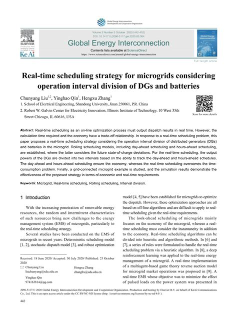 Pdf Real Time Scheduling Strategy For Microgrids Considering Operation Interval Division Of