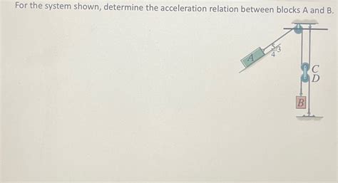 Solved For The System Shown Determine The Acceleration Chegg