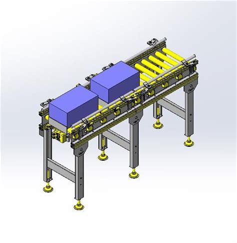 可改变导轨宽度的滚轮滚筒传送带输送线模型3d模型下载三维模型solidworks模型 制造云 产品模型