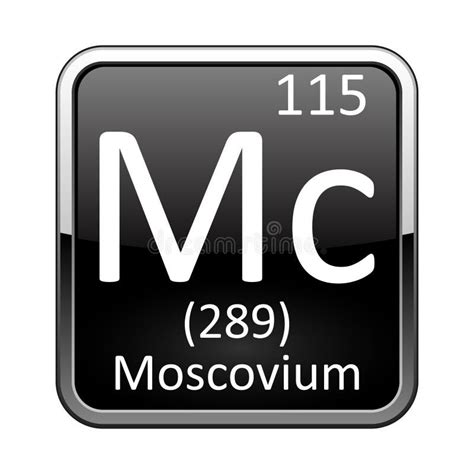 Moscovium Symbol Chemical Element Of The Periodic Table Vector Stock