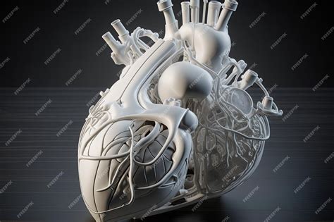 Premium Ai Image Anatomical White Model Of A Human Artificial Cyborg Heart
