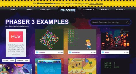 Access Examples Phaser Io Phaser Examples Phaser 3 Examples