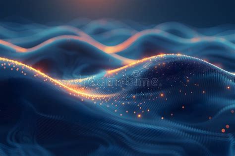Futuristic Digital Waveforms With Light Particles For Technology Design