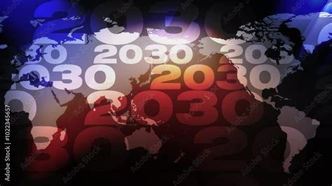 Motivation For 2030 Annual World Map Calendar Backdrop With Bold